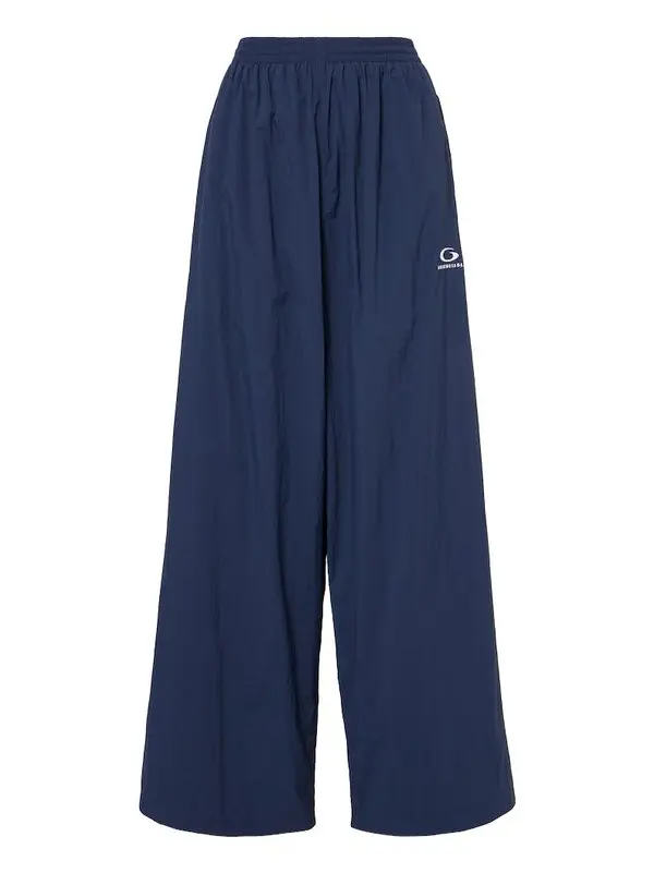 Balenciaga Navy Logo Track Pants - Blue