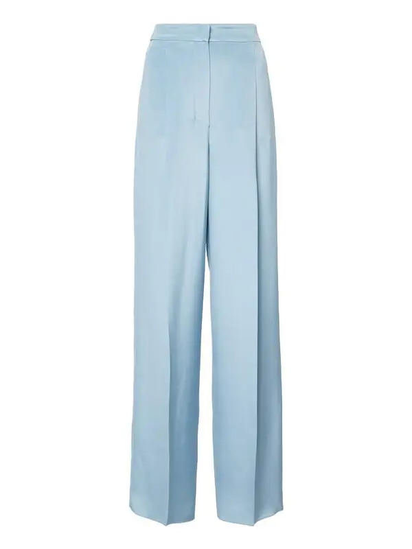 Max Mara Origano High-rise Silk Wide-leg Trousers - Blue