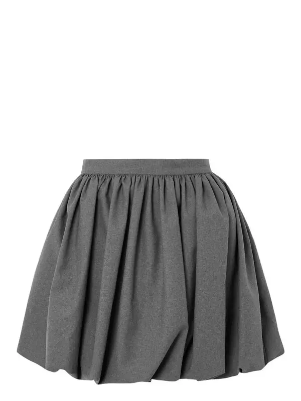 Marni Pleated Wool Mini Skirt - Gray