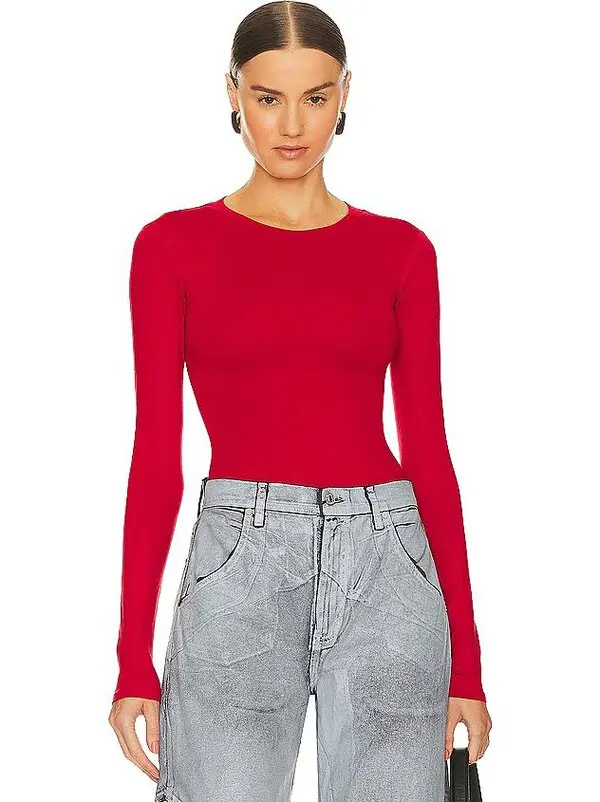 AFRM Carson Bodysuit In . Also - Red