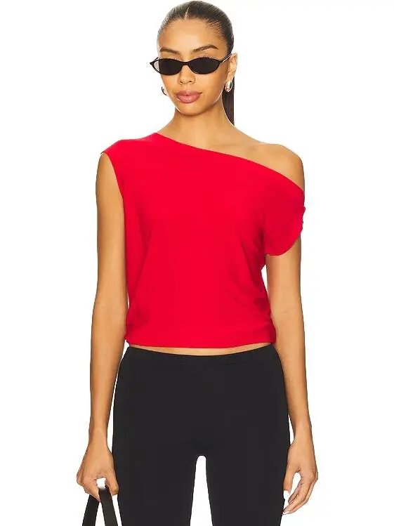 Norma Kamali X Revolve Drop Shoulder Top - Red