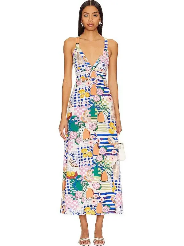 Minkpink Al Fresco Midi Dress In Print - Multi