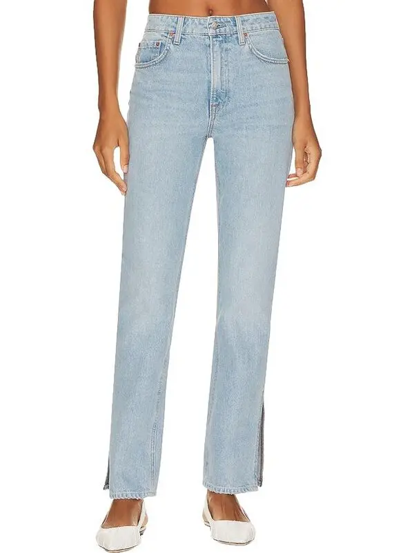 GRLFRND Harlow Petite High Rise Boot With Slit Hem Jeans In . Also - Denim-light