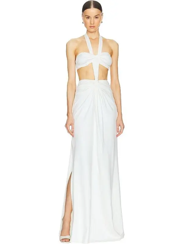 SID NEIGUM Bandeau Knot Knit Dress In . Also - Cream