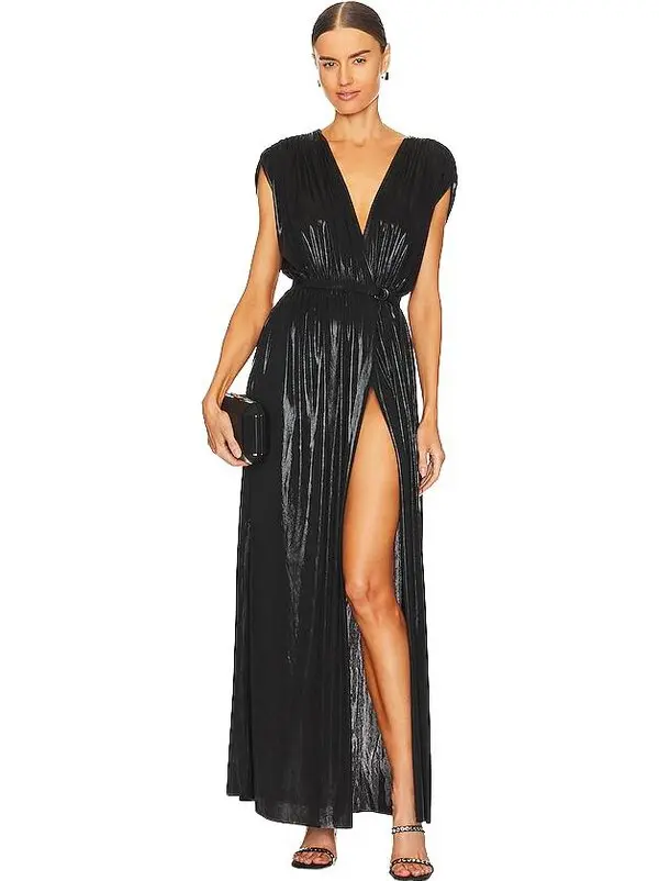 Norma Kamali Athena Gown In . Also - Black
