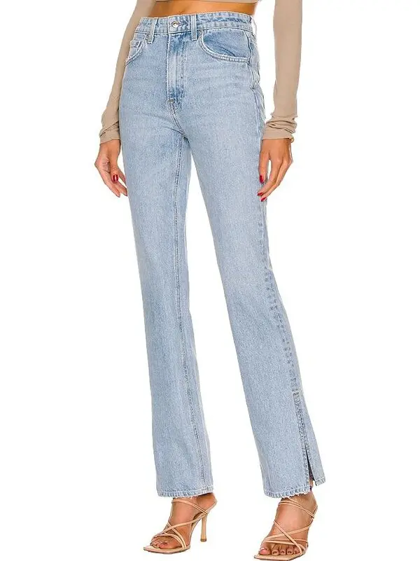 GRLFRND Harlow High Rise Boot Slit Jeans In . Also - Denim-light