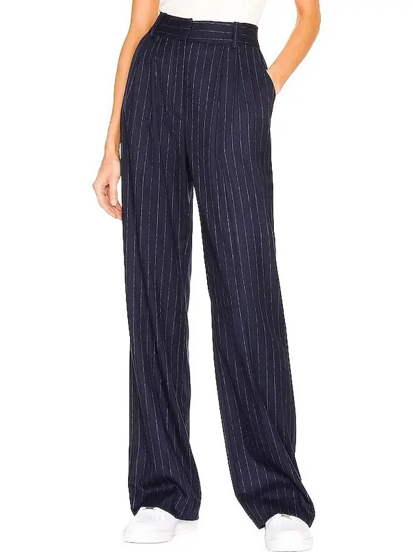 FAVORITE DAUGHTER The Favorite Pant In Pinstripe - Navy