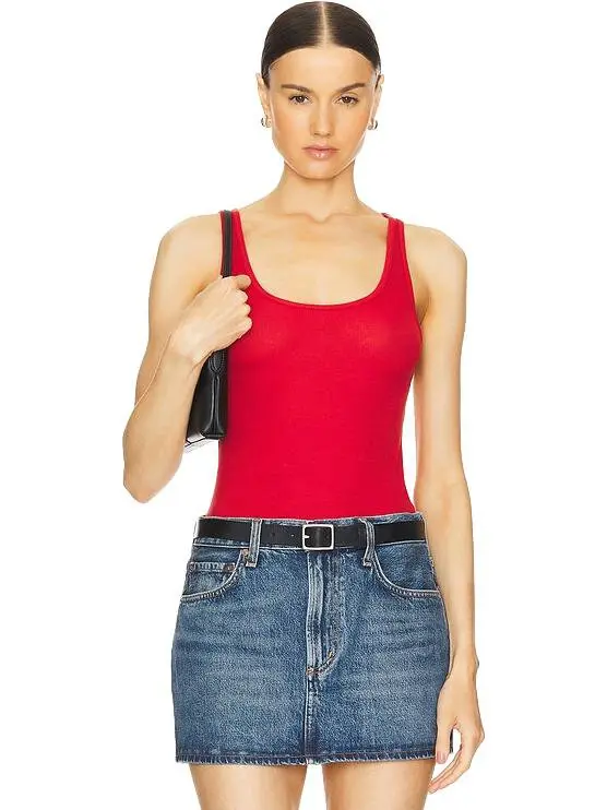 Michael Lauren Mason Basic Rib Tank - Red