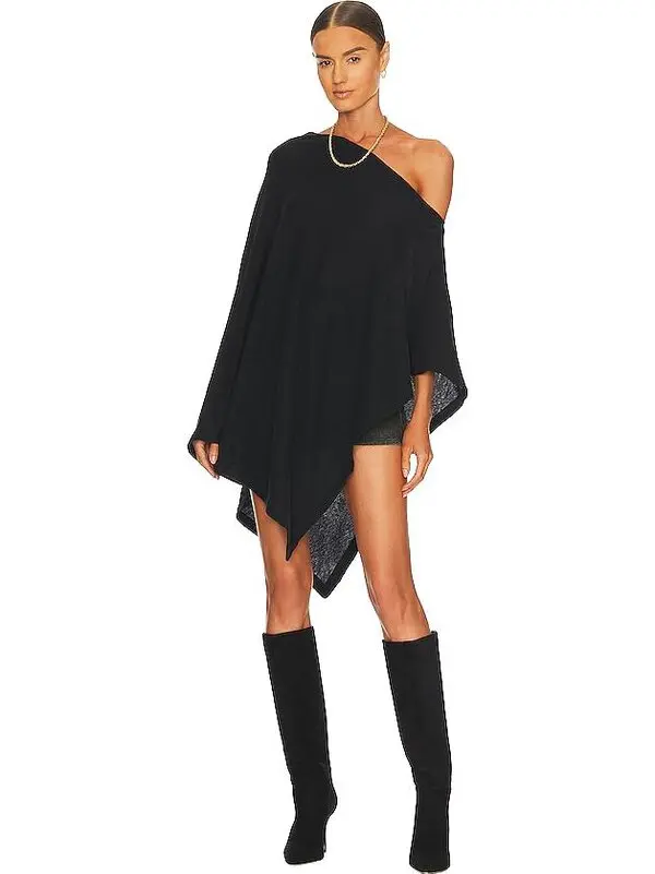 Enza Costa Cashmere Blend Poncho - Black
