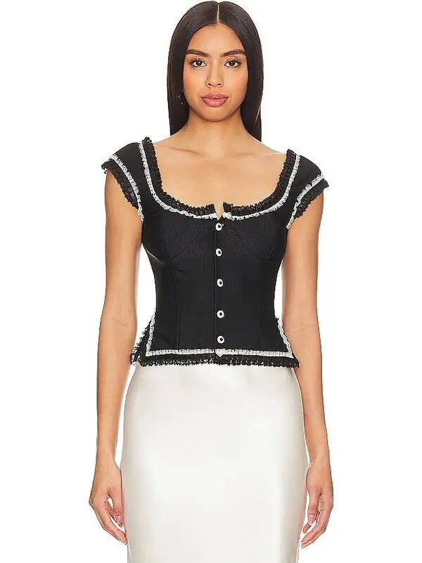 FAIT PAR FOUTCH Adeline Top - Black