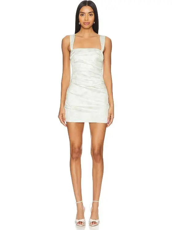 LOVERS AND FRIENDS Ezra Ruched Mini Dress - Sage