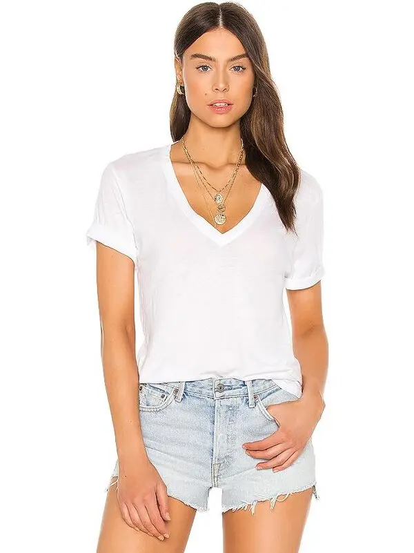 Cotton Citizen Classic V Neck Tee - White