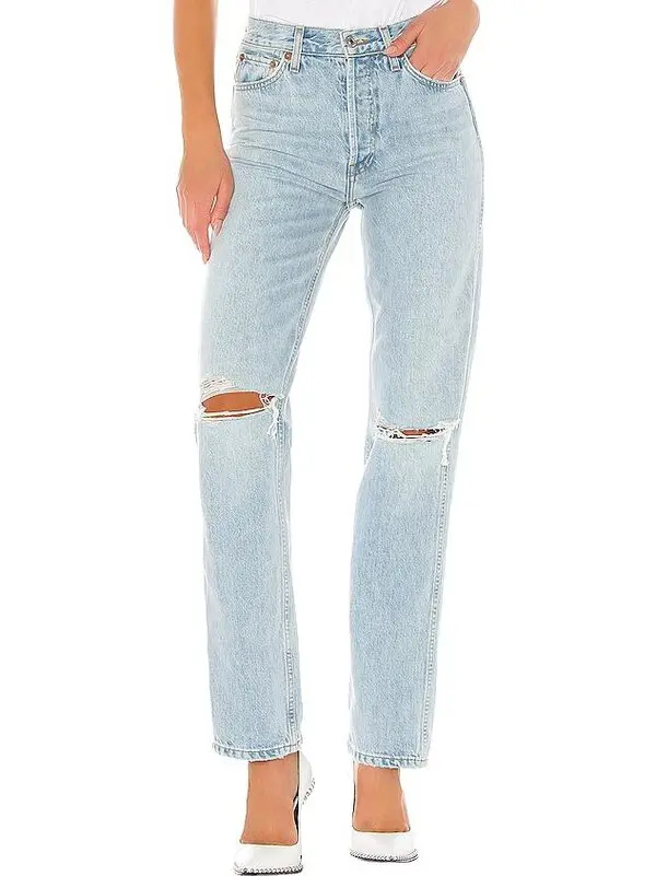 RE/DONE High Rise Loose Jeans In . Also - Blue