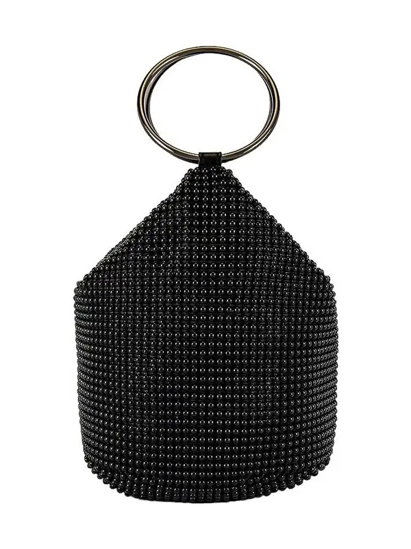 OLGA BERG Bianca Ball Mesh Handle Bag - Black