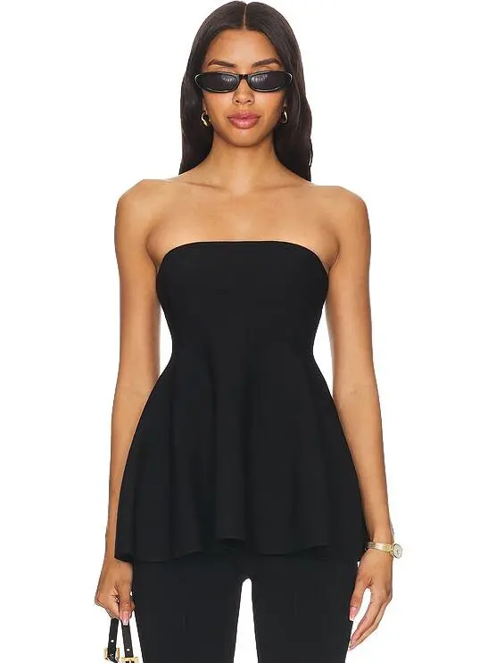 Simkhai Ioanna Peplum Top - Black