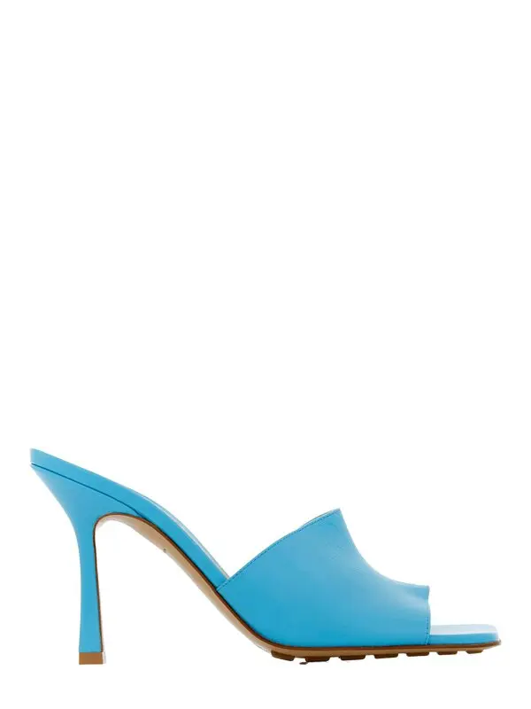 Bottega Veneta Stretch Leather Square-toe Stiletto Sandals - Blue