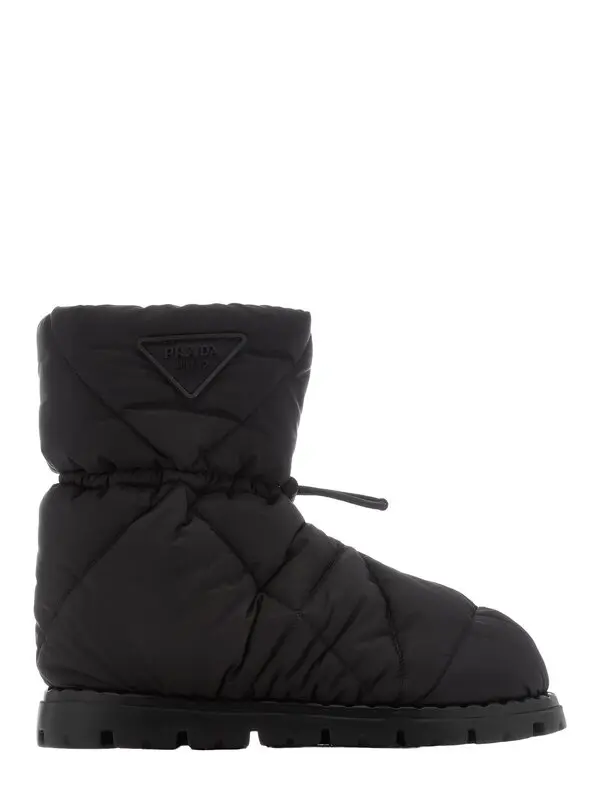 Prada Quilted Nylon Down Ankle Boots - Black