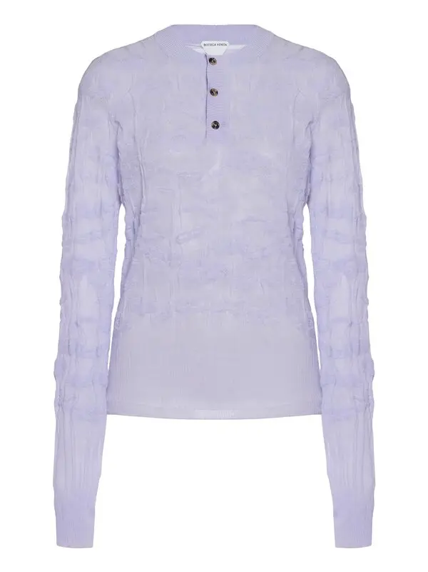 Bottega Veneta Flower-knit Cotton-blend Sweater - Purple
