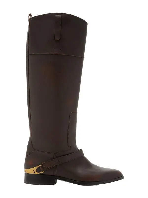 GOLDEN GOOSE Charlie Leather Western Boots - Brown