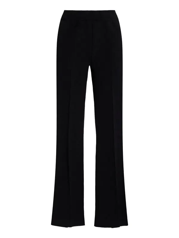 HIGH SPORT Long Kick Flared Stretch-cotton Knit Pants - Black