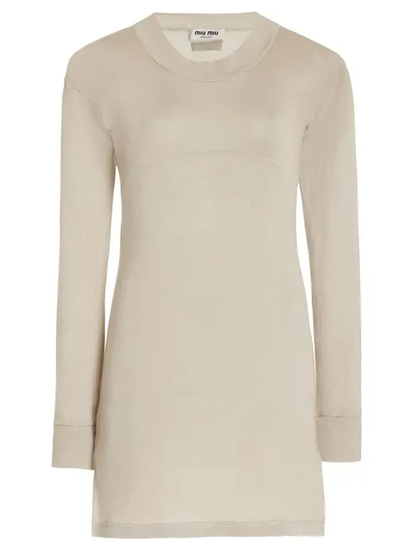 Miu Miu Cashmere-silk Knit Mini Dress - Grey