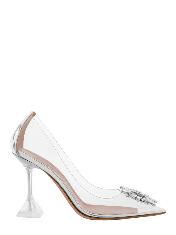 Amina Muaddi Begum Crystal-embellished Pvc Pumps - Clear