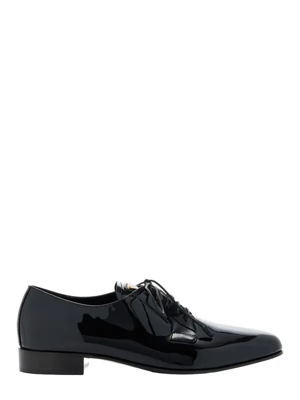 Prada Patent Leather Lace Up Oxfords - Black
