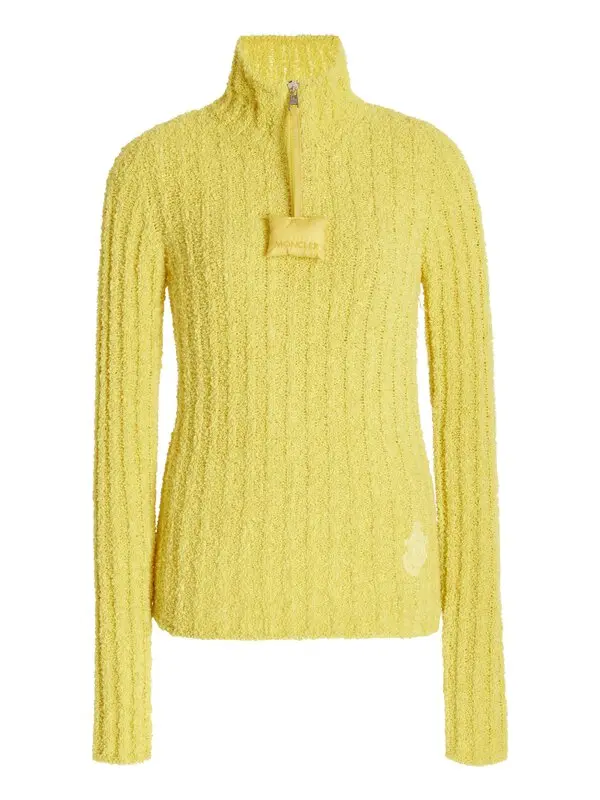 Moncler 1 Jw Anderson Ribbed-knit Sweater - Yellow