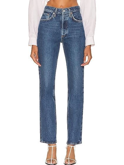 AGOLDE Lana Mid Rise Straight Jeans - Sphere