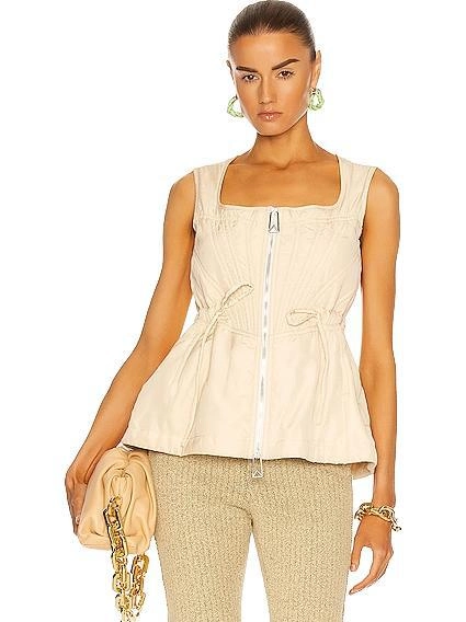 Bottega Veneta Washed Fluid Parachute Top - Seashell