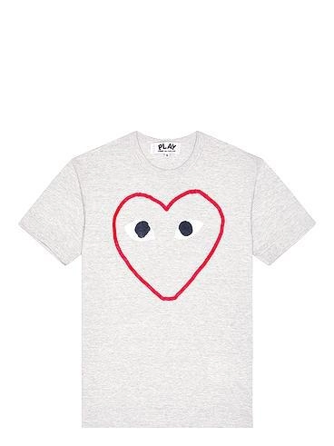 Play Comme Des Garcon Heart Logo Tee - Grey