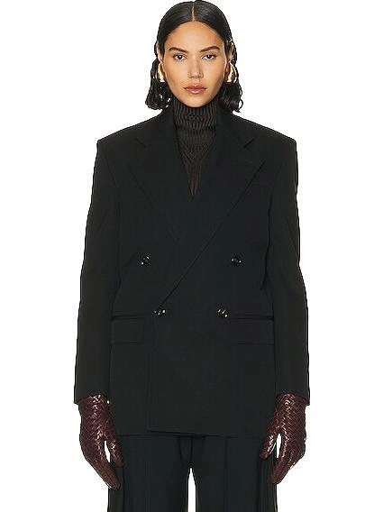 Bottega Veneta Oversized Double Breasted Blazer - Black