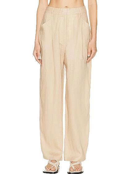 AEXAE Linen Highrise Trousers - Beige