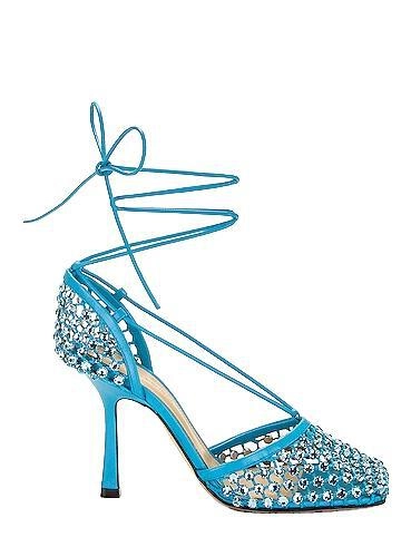 Bottega Veneta Embellished Lace-up Sandals - Pool