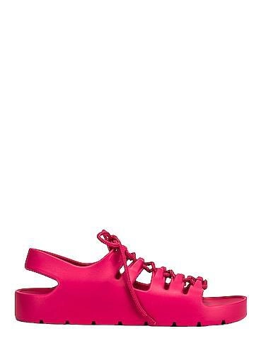 Bottega Veneta Jelly Lace-up Sandals - Cranberry