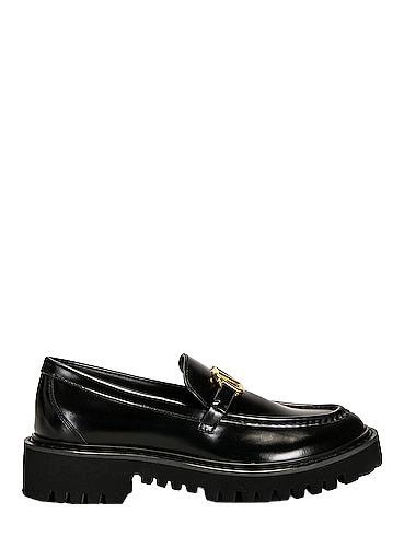 Valentino Garavani Signature V Logo Loafers In Black Calfskin - Nero