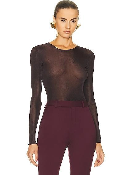 Saint Laurent Long Sleeve Sweater - Prune