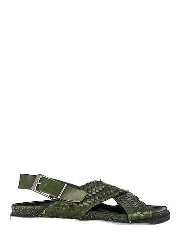 THE ROW Buckle Sandal - Dark Green