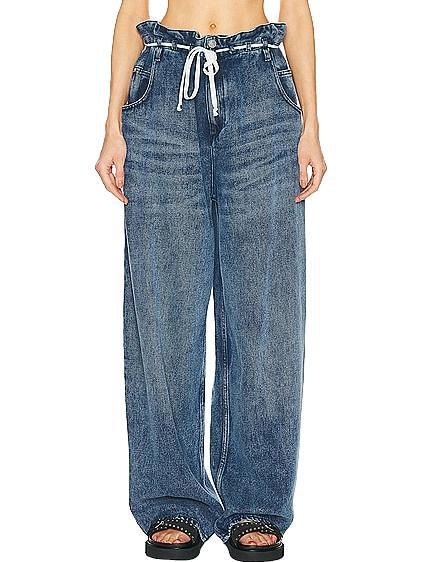 Isabel Marant Étoile Jordy Baggy Wide Leg Jeans - Light Blue