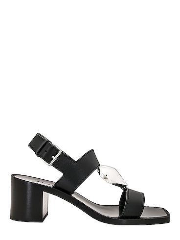 Alaïa Leather Heart Sandal - Noir