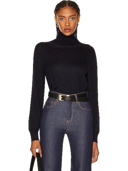 THE ROW Lambeth Cashmere Turtleneck - Dark Navy