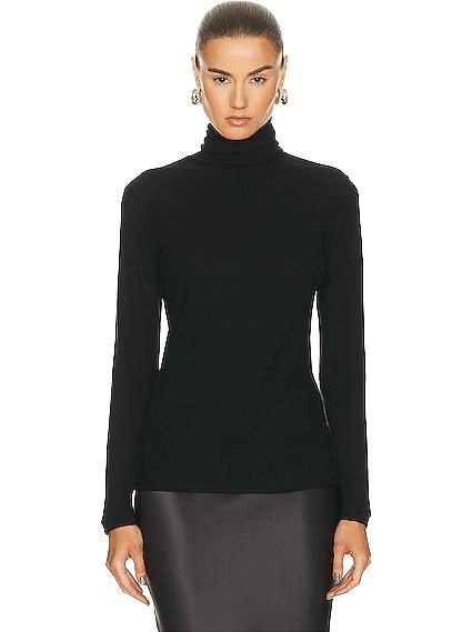 Loulou De Saison Gallinara Turtleneck Top - Black