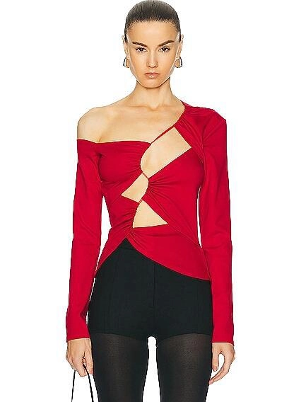 SID NEIGUM Inverse Tension Cutout Top - Red