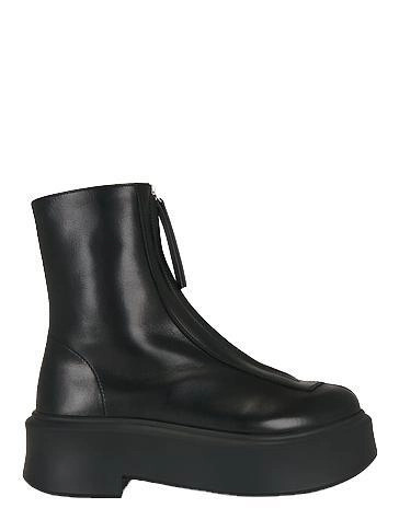 THE ROW Zipped Booties - Black
