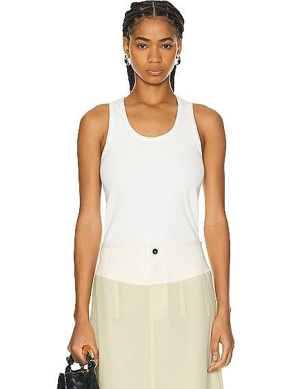 Bottega Veneta Ribbed Knit Tank Top - Chalk