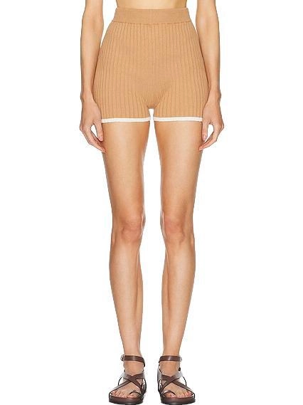 Matthew Bruch Rib Knit Hot Short - Khaki Knit