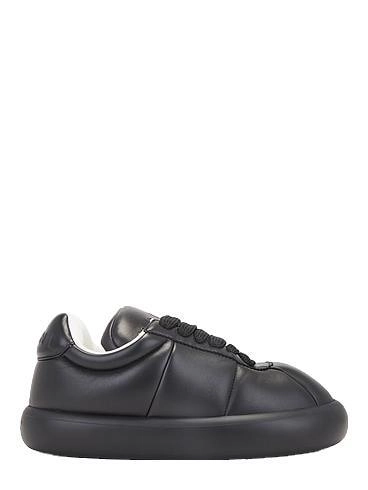 Marni Puffer Leather Lace-up Sneakers - Black