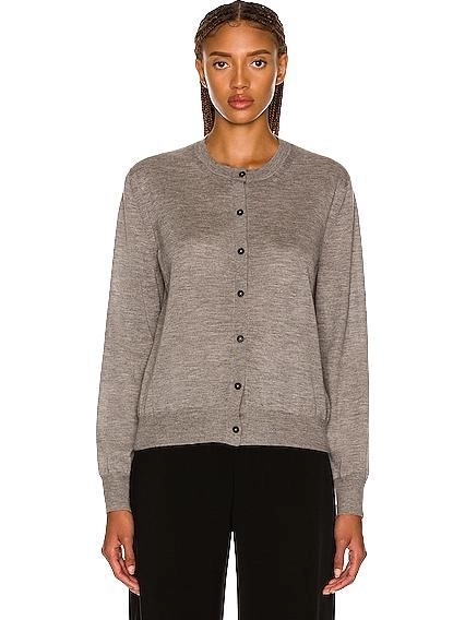THE ROW Battersea Cardigan - Medium Grey