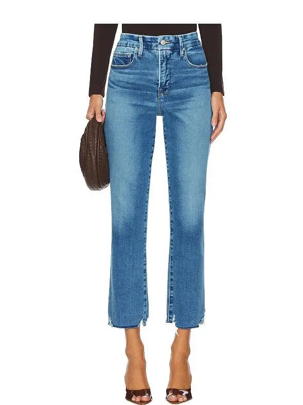 Good American Good Legs Straight Jeans - Denim-medium