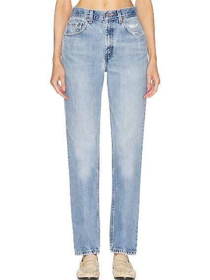 ALIGRACE High Rise Slim Straight Jean - Medium Dark